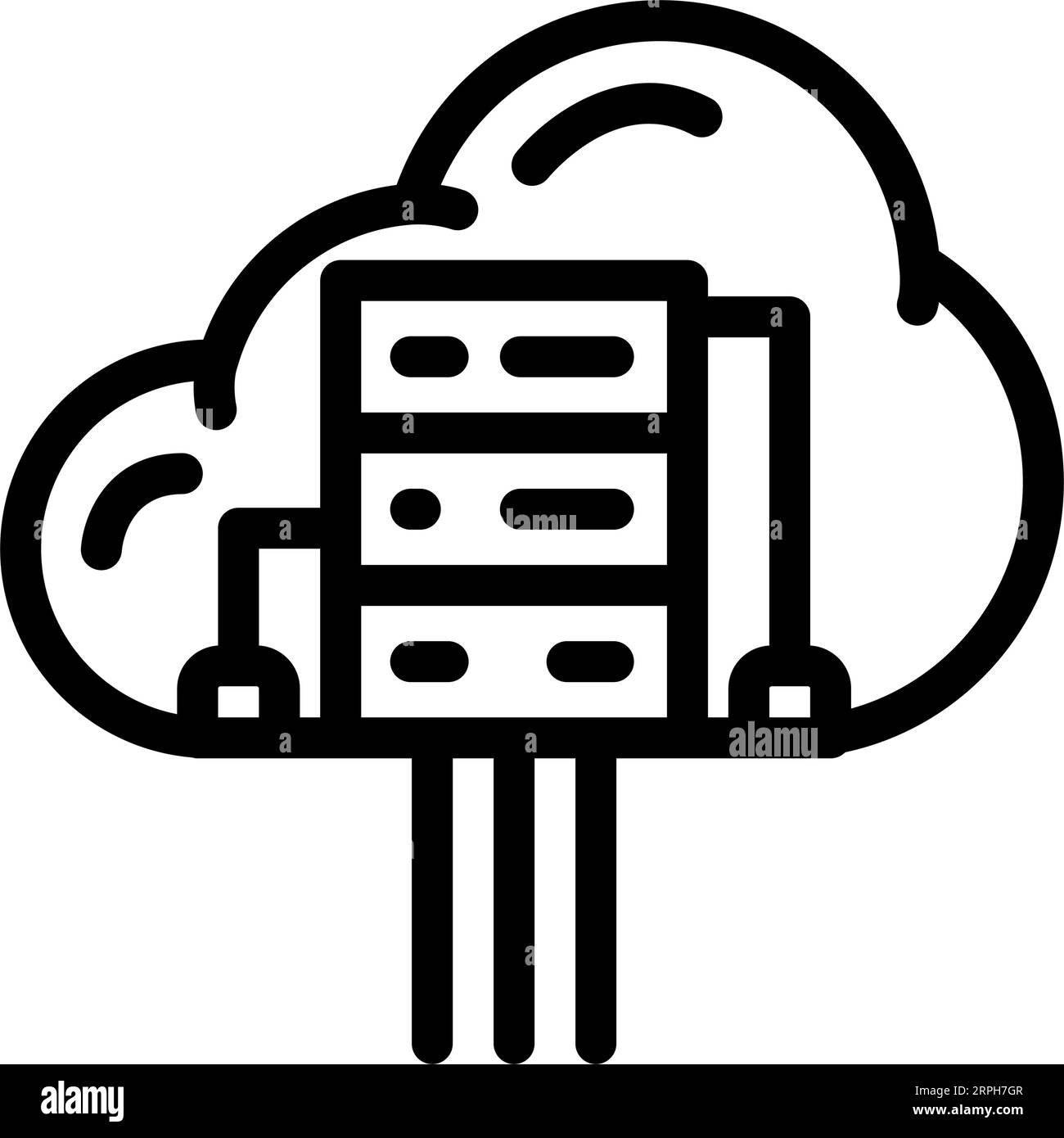 cloud computing software line icon vector illustration Stock Vector ...