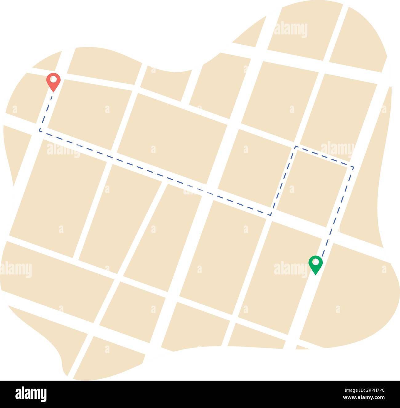 City map with destination point and path. Location pin Stock Vector ...