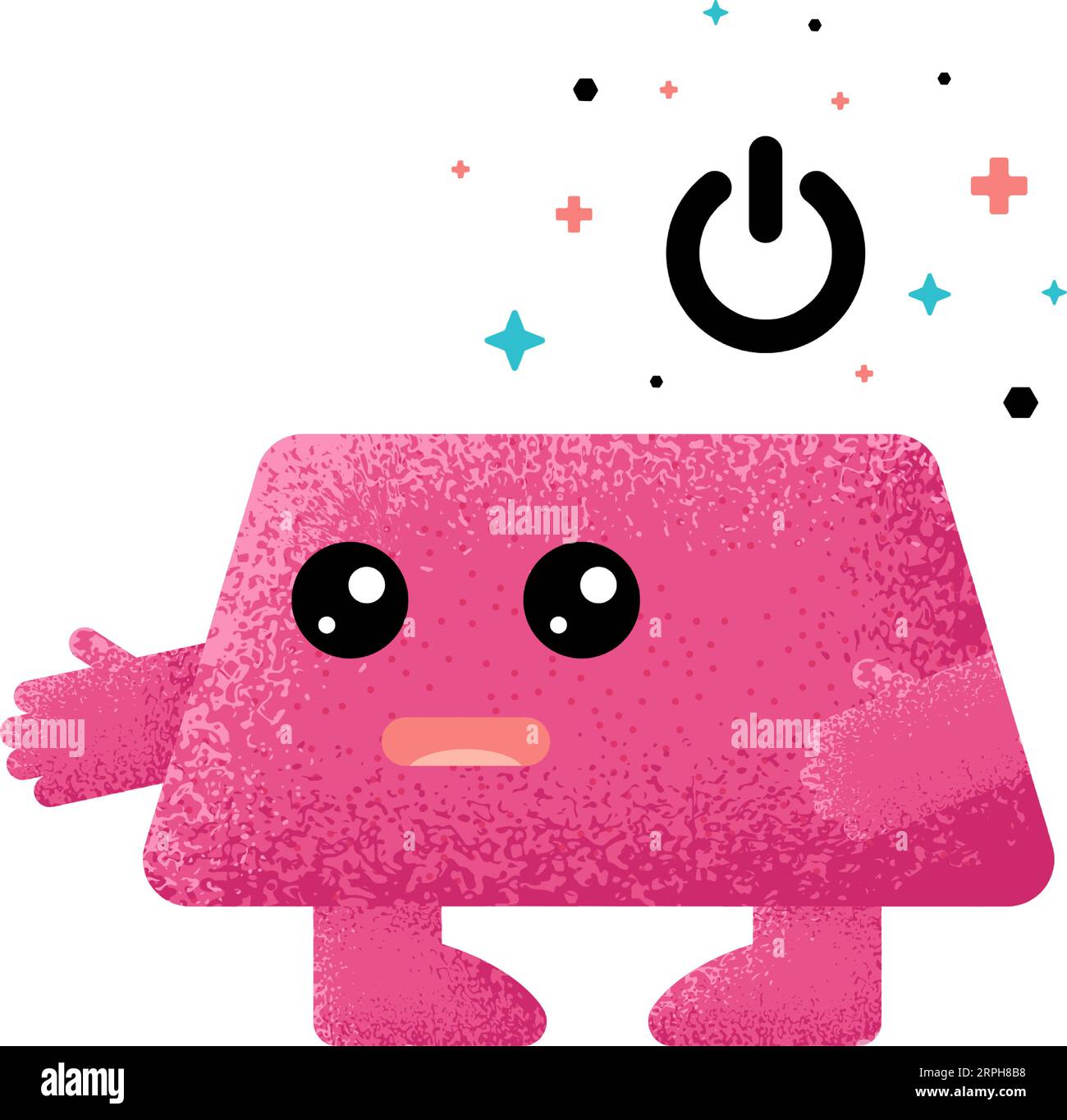Geometric shape with off switch. Funky comic character Stock Vector ... Geometric shape with off switch. Funky comic character Stock Vector ...