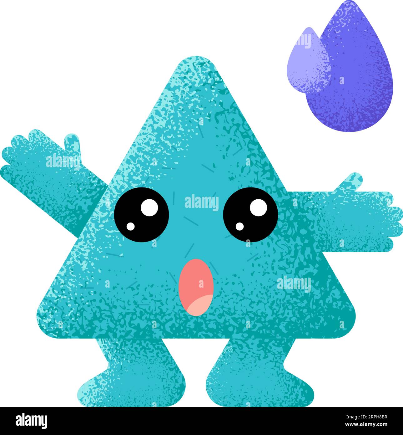 Shocked triangle character. Creative comic textured shape Stock Vector ...