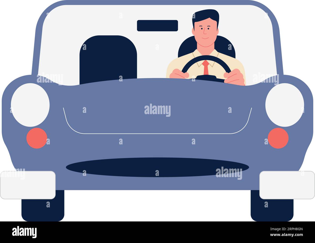 Vintage car with smiling businessman driving front view Stock Vector ... Vintage car with smiling businessman driving front view Stock Vector ...