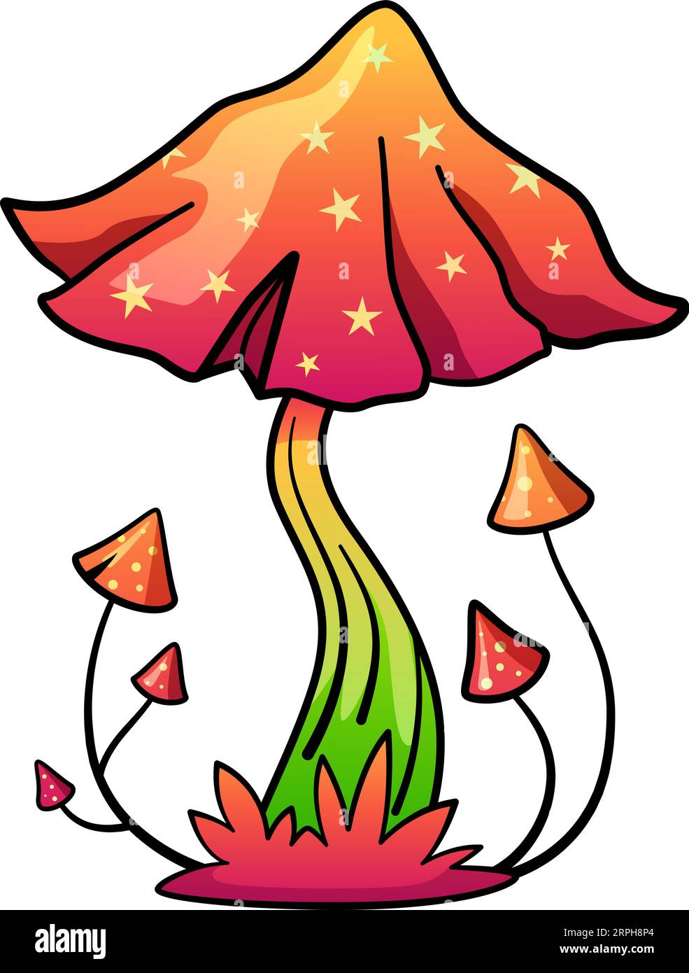 Neon fungi fantasy mushroom Stock Vector Images - Alamy