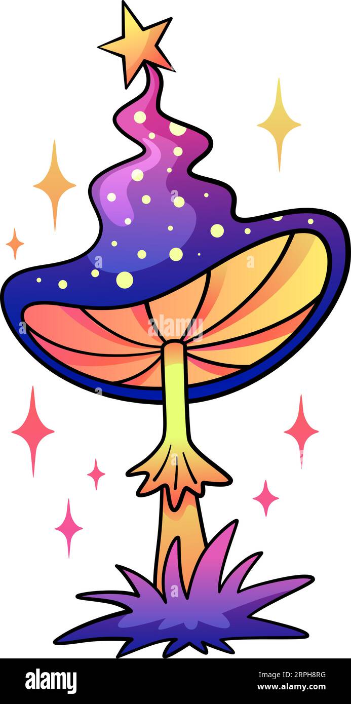 Fantasy mushroom. Magic forest plant. Witchcraft symbol Stock Vector ...