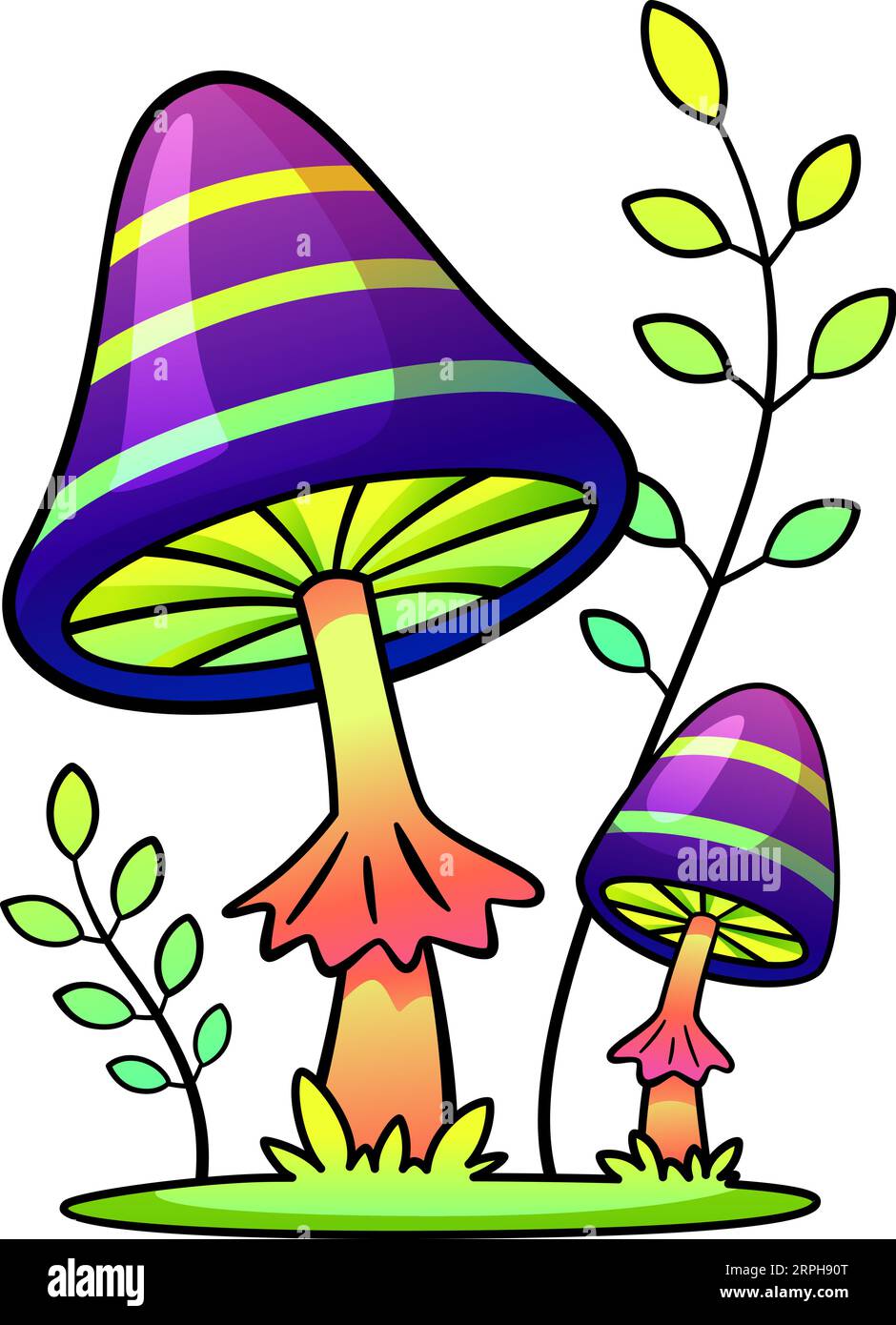 Mushroom tree magic forest Cut Out Stock Images & Pictures - Alamy