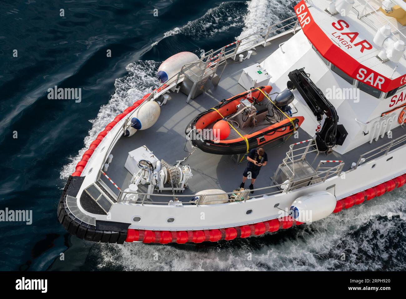 SAR boat, Ballstad fishing village, Lofoten Islands, Nordland County, Norway Stock Photo - Alamy