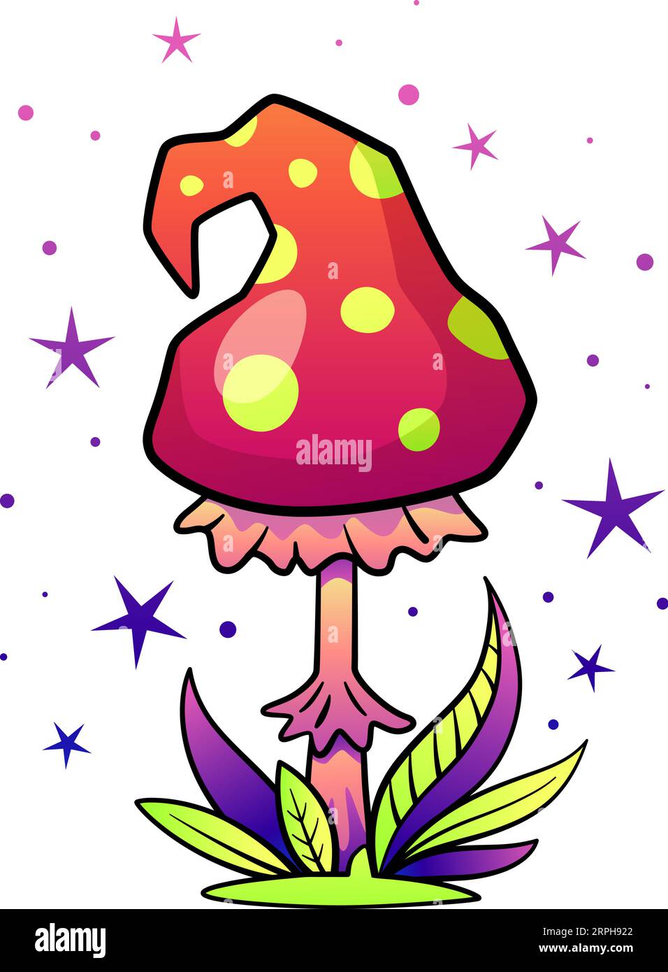 Cartoon poison mushroom. Red cap amanita fungus Stock Vector Image ...