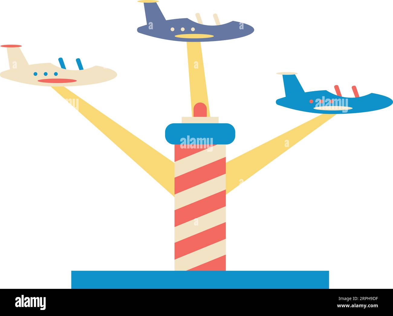 Plane park ride icon. Color amusement attraction Stock Vector Image ...