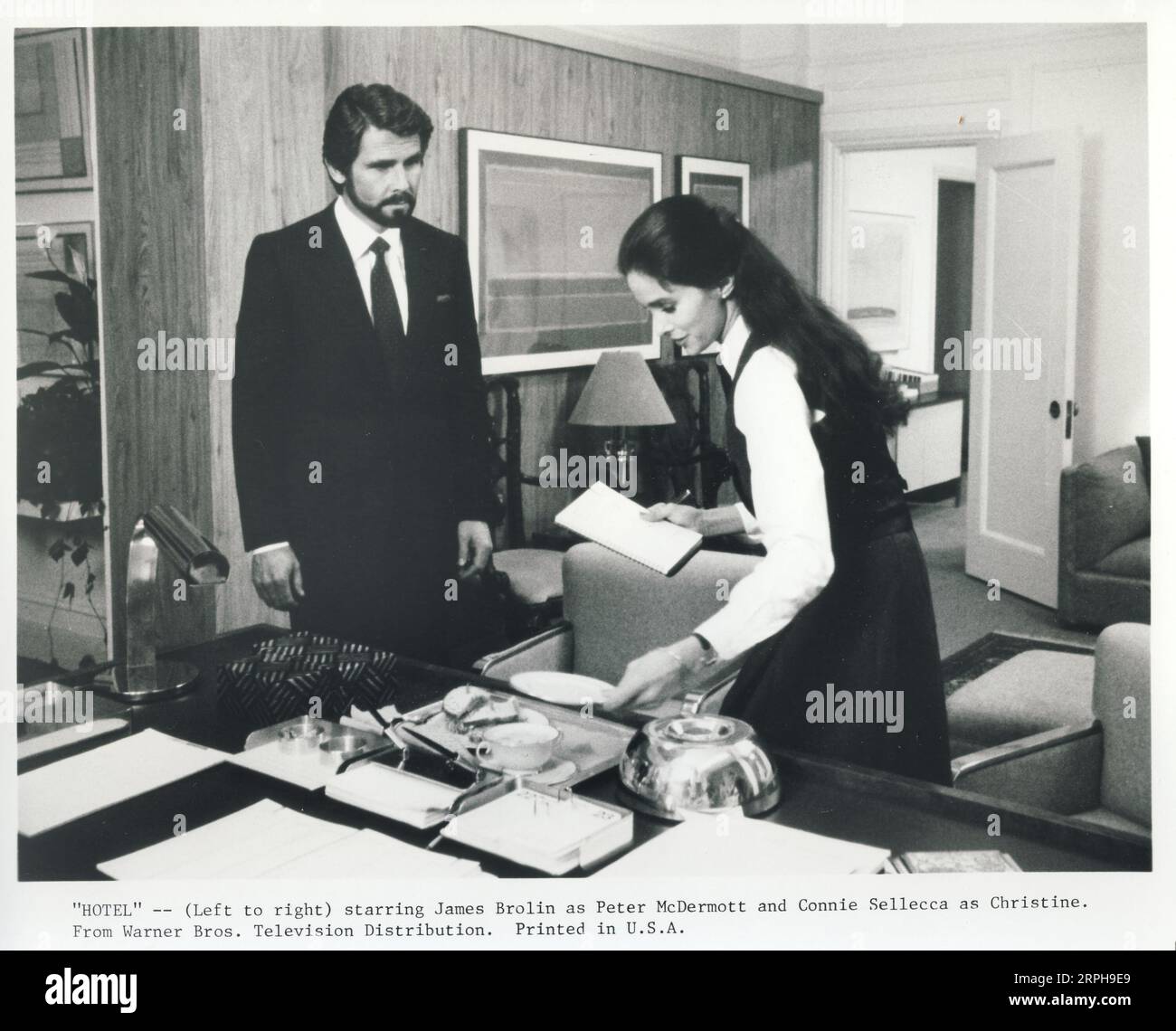HOTEL TV Series JAMES BROLIN Connie Sellecca Stock Photo - Alamy