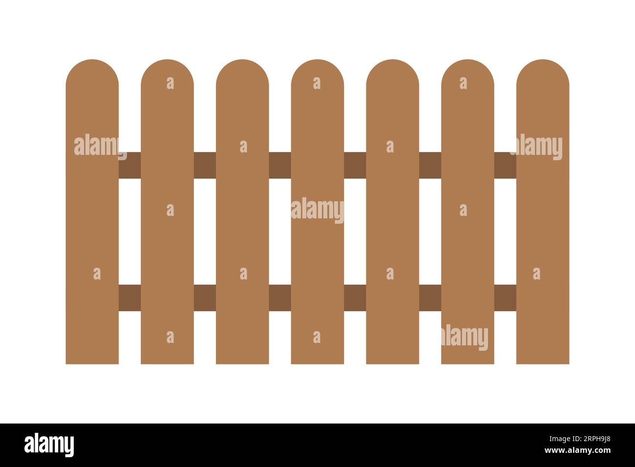 Cartoon fence vector illustration. Simple cartoon style picket fence ...
