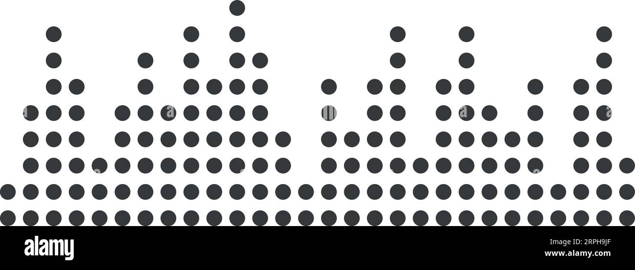 Music equalizer. Sound volume. Black dot diagram Stock Vector Image ...