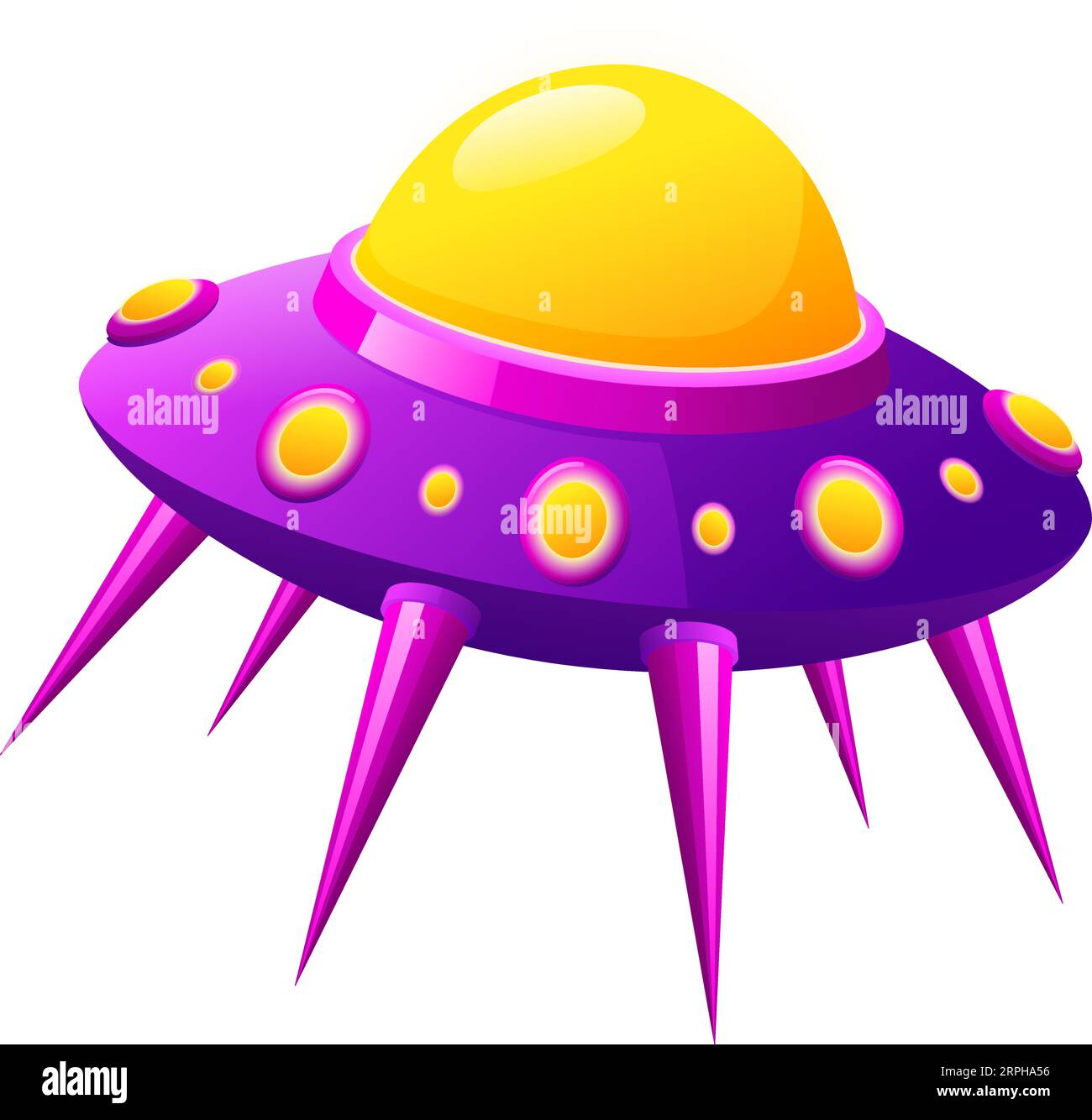Cartoon ufo icon. Alien spaceship. Colorful space game symbol Stock ...