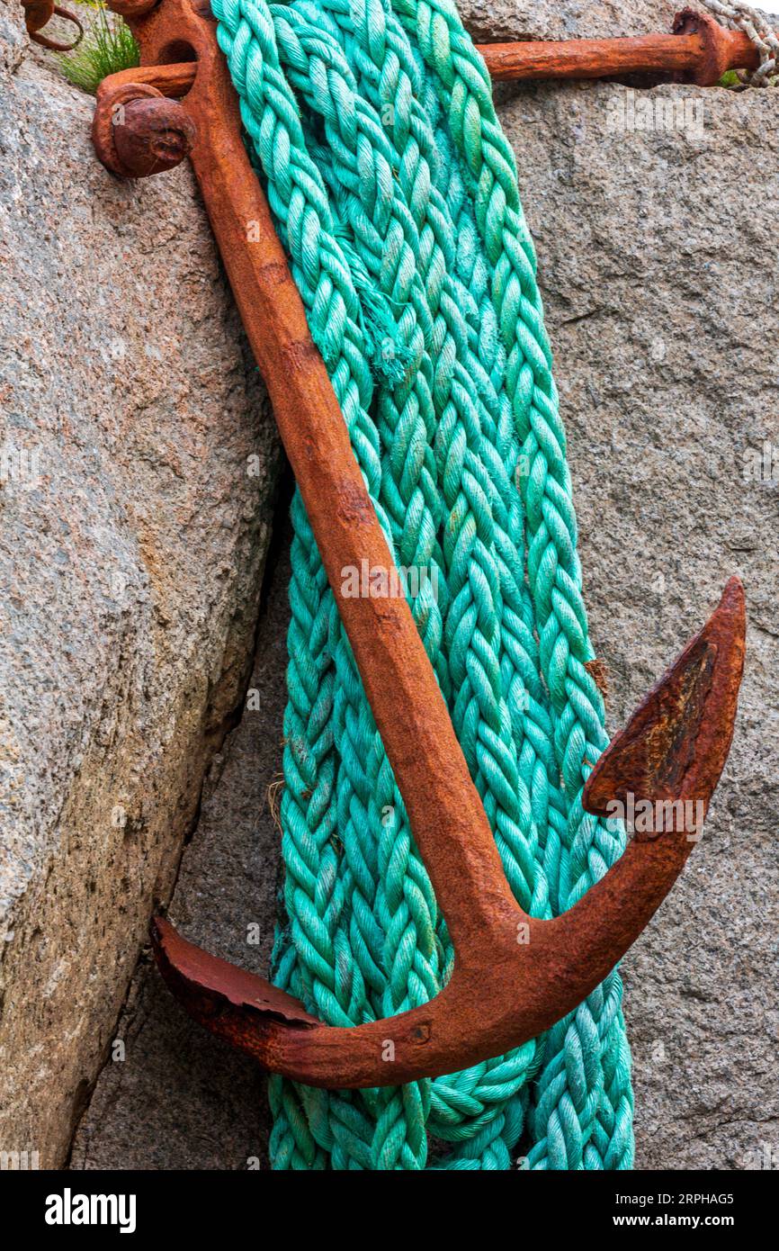Rope & anchor, Ballstad fishing village, Lofoten Islands, Nordland ...