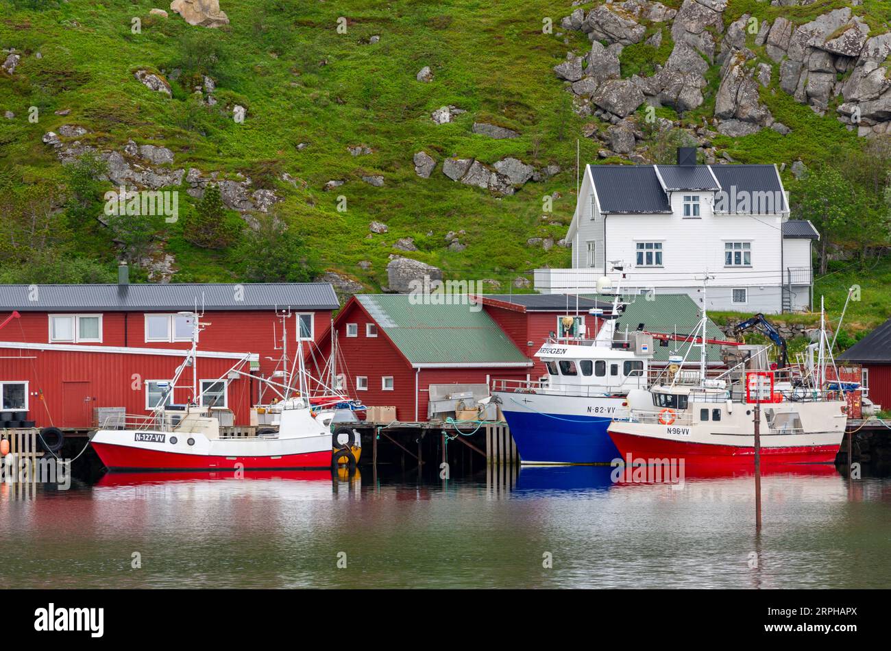 Ballstad fishing village, Lofoten Islands, Nordland County, Norway ...