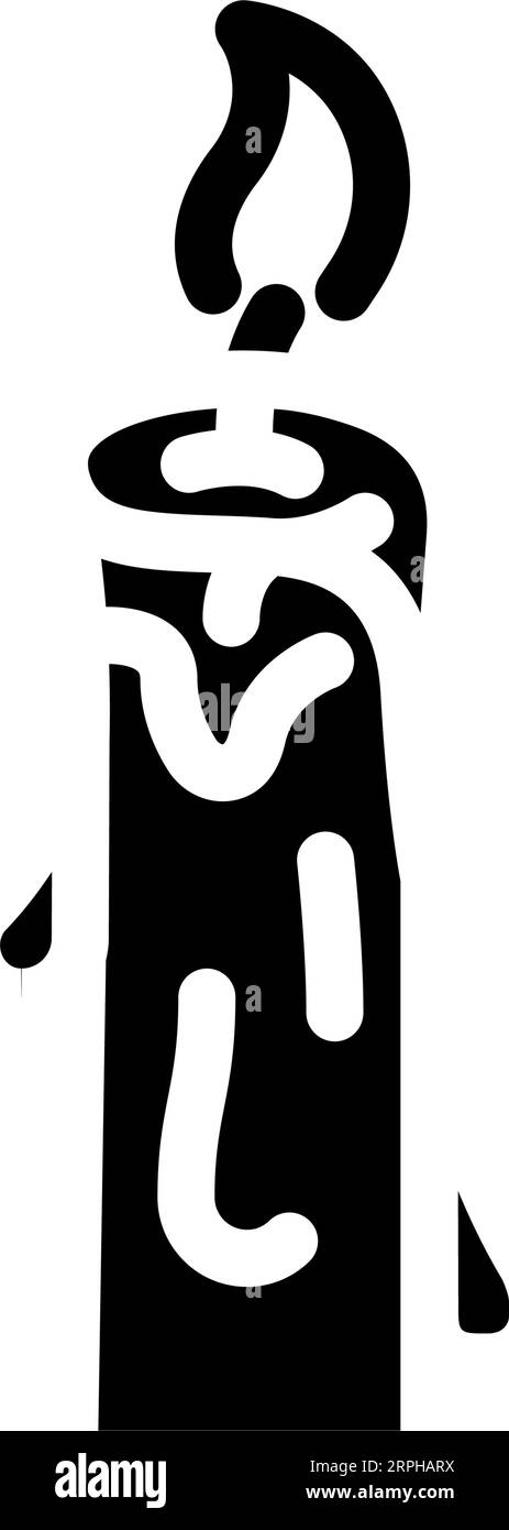 burning candle glyph icon vector illustration Stock Vector Image & Art ...