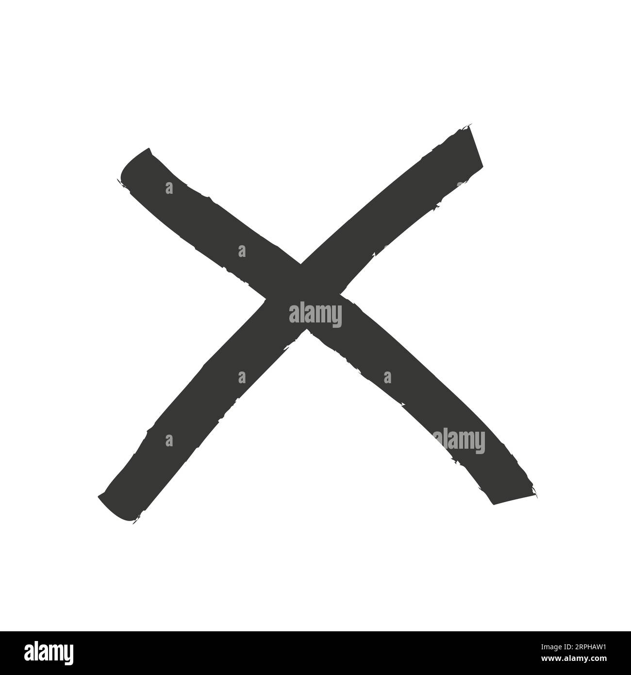 Vector grunge painted X mark. Crossed X symbol. Cross design element to ...