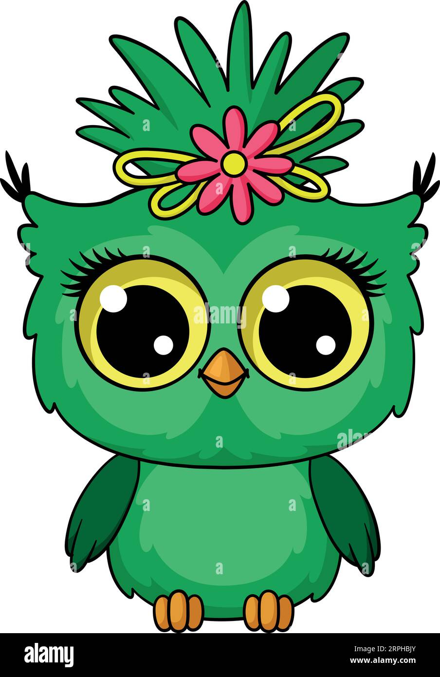 Green owl face Stock Vector Images - Alamy