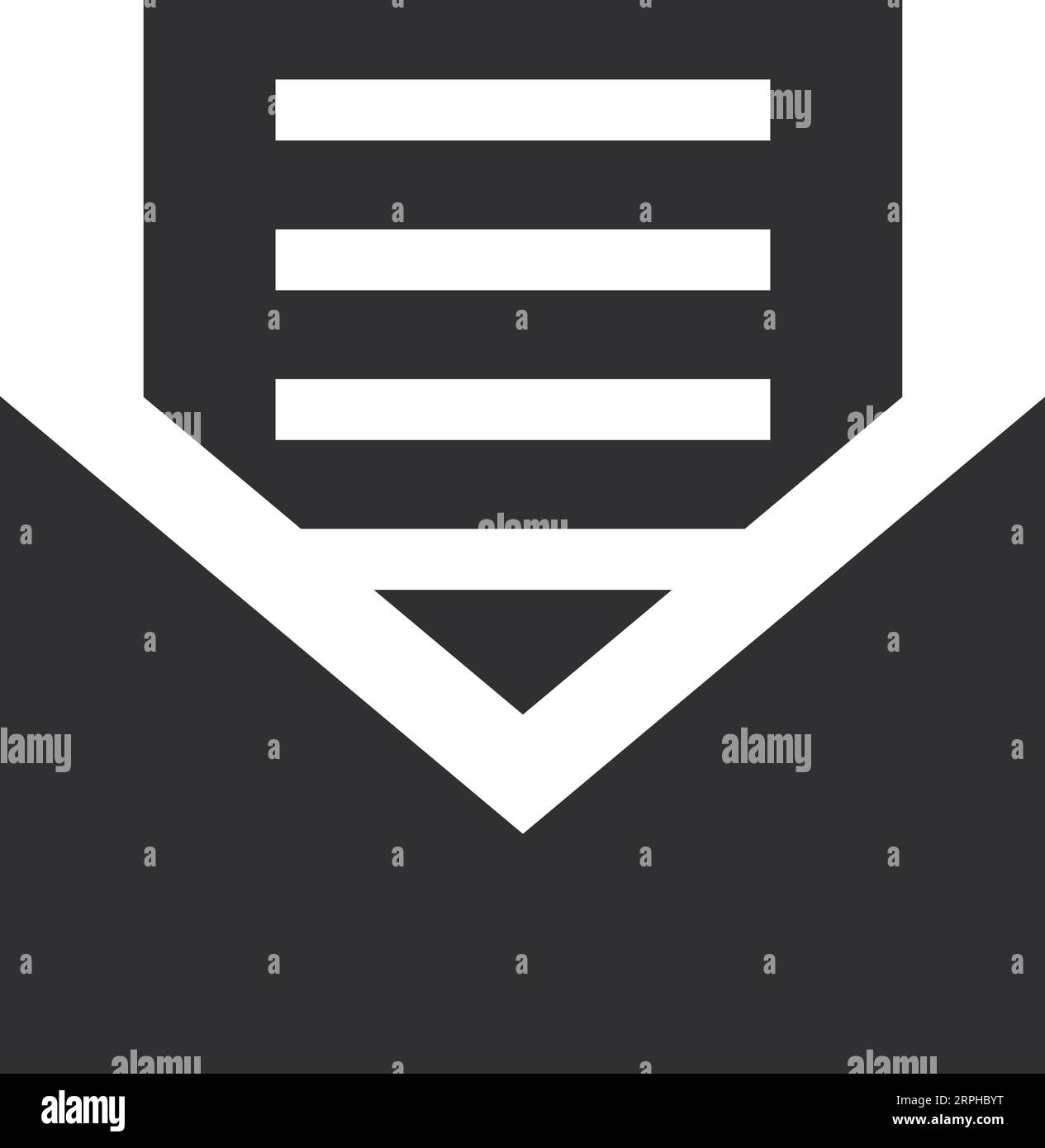 Letter icon. Black open envelope symbol. Mail sign Stock Vector Image ...