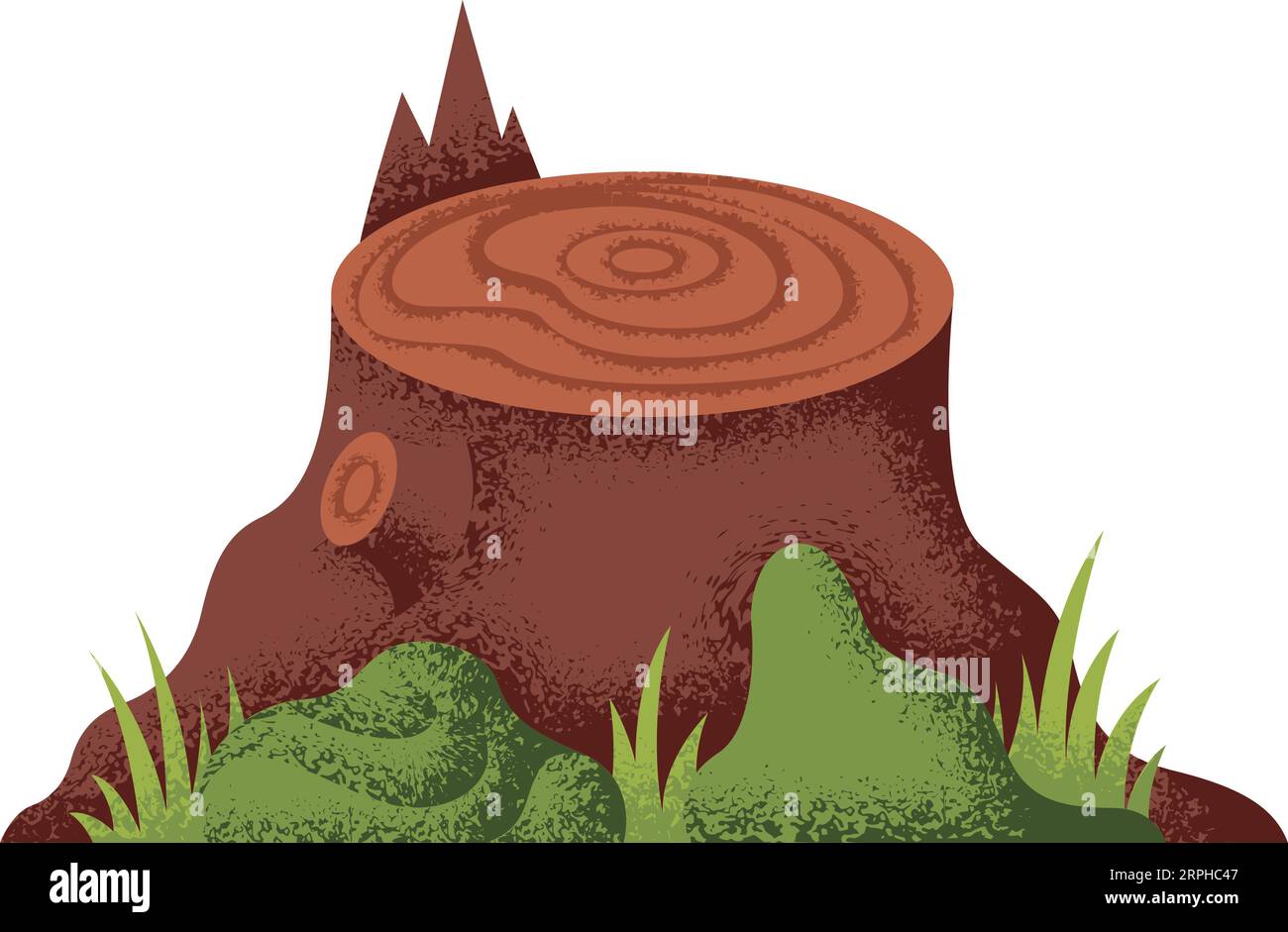 Stump with green moss Stock Vector Images - Alamy