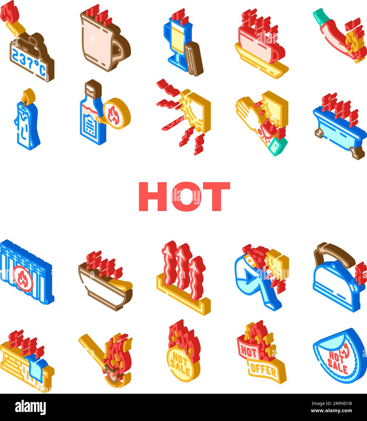 hot heat cold fire icons set vector Stock Vector Image & Art - Alamy