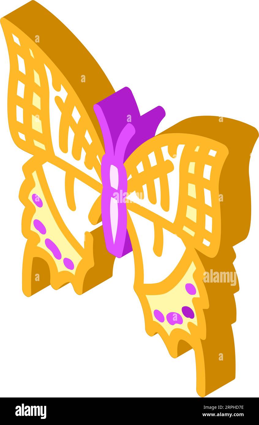 two tailed swallowtail insect isometric icon vector illustration Stock ...