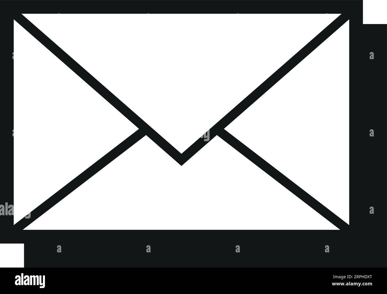 Envelope icon. Mail symbol. Retro black element Stock Vector Image ...