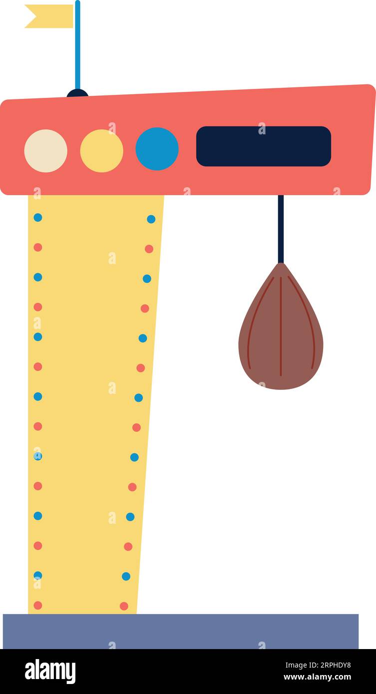 Strength tester attraction color icon. Funfair symbol Stock Vector ...