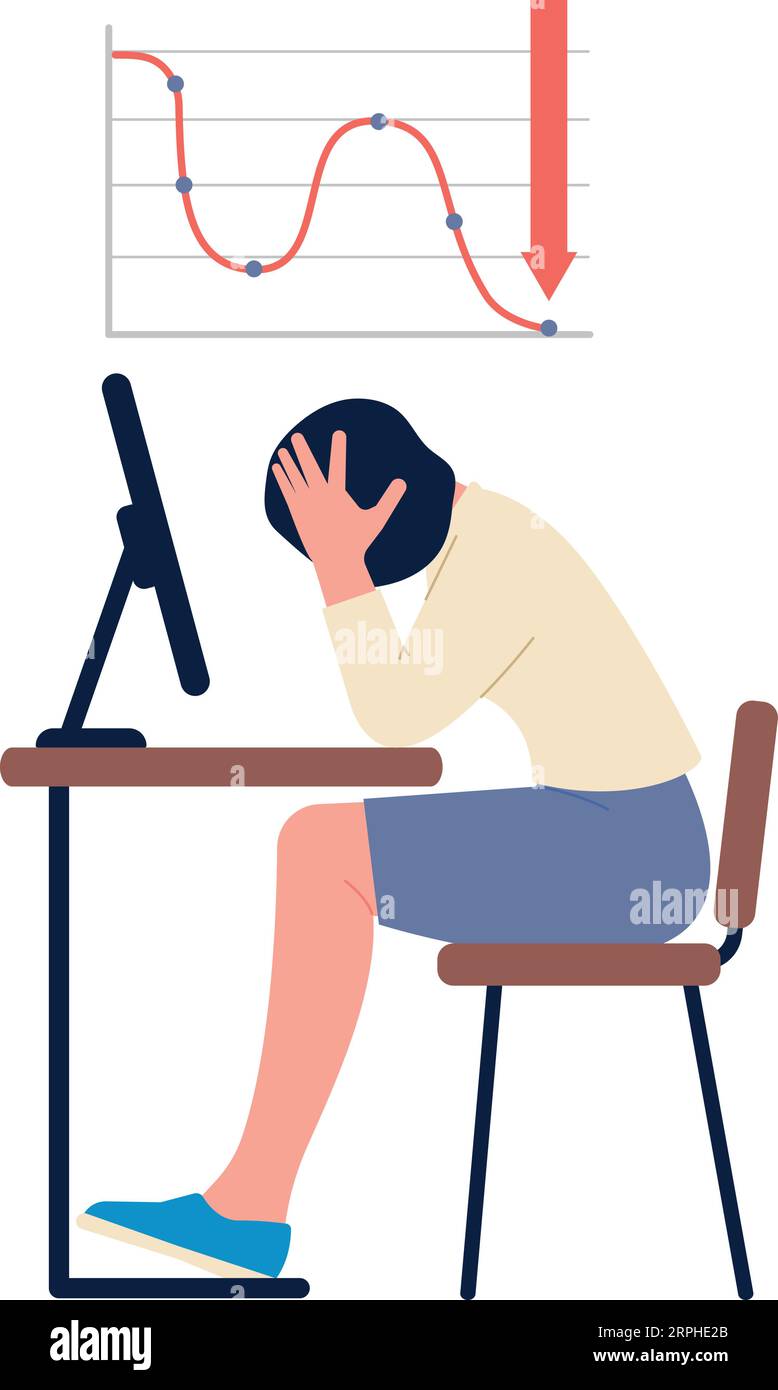 Stressed woman modern office Stock Vector Images - Alamy