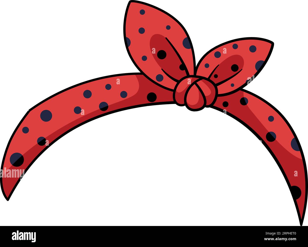 Red headband with black polka dot pattern cartoon icon Stock Vector ...
