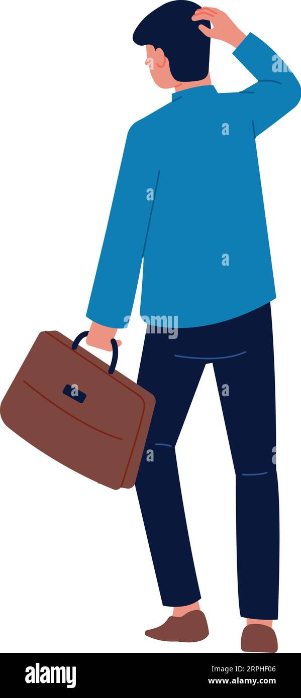 Rear view caucasian businessman looking Stock Vector Images - Alamy