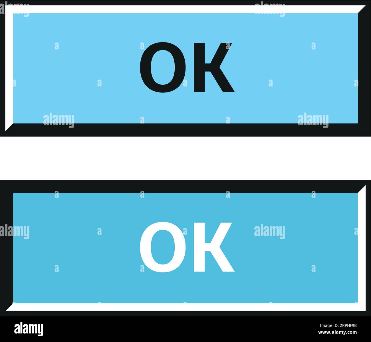 Ok button template. Retro style pressed element Stock Vector Image ...