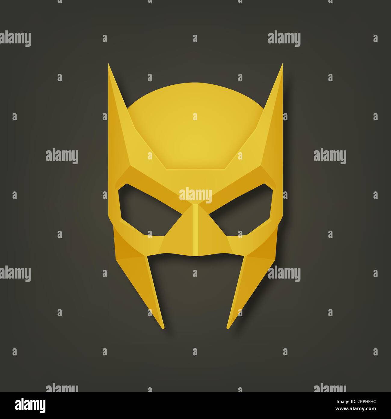 Vector Yellow Super Hero Mask. Face Character, Superhero Comic Book ...