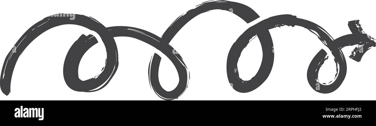 Hand drawn arrow swirl doodle in grungy style Stock Vector Image & Art ...