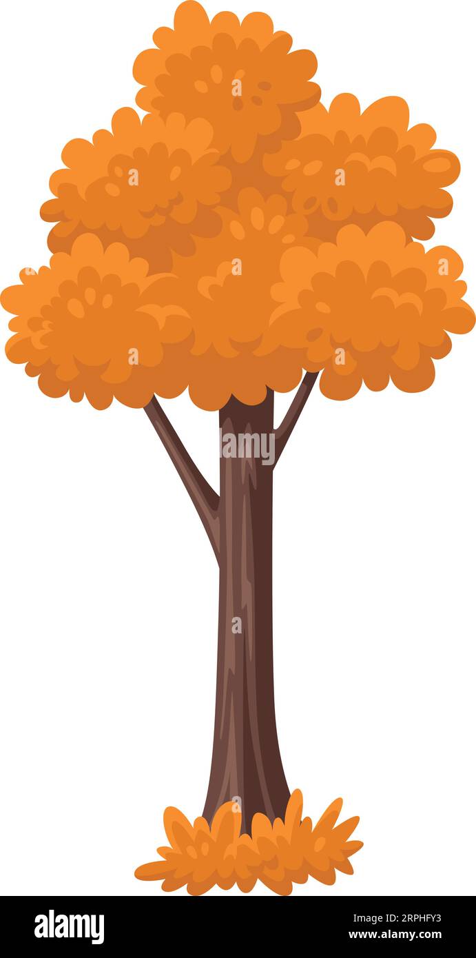 Autumn maple tree. Cartoon season park plant Stock Vector Image & Art ...