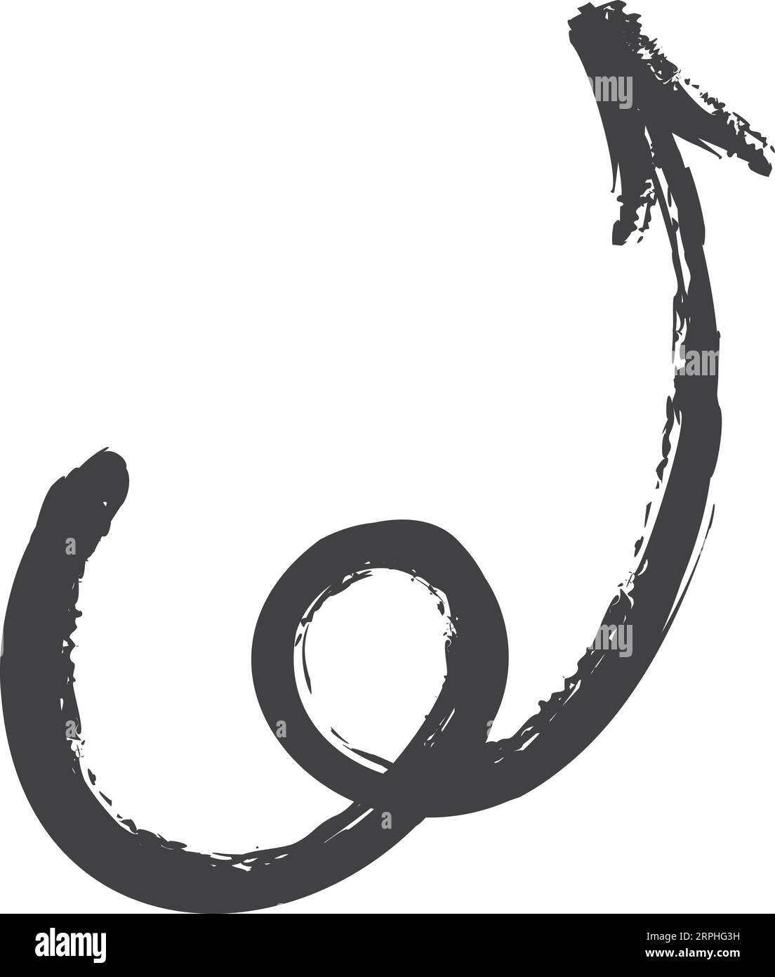 Curled arrow doodle. Hand drawn black element Stock Vector Image & Art ...