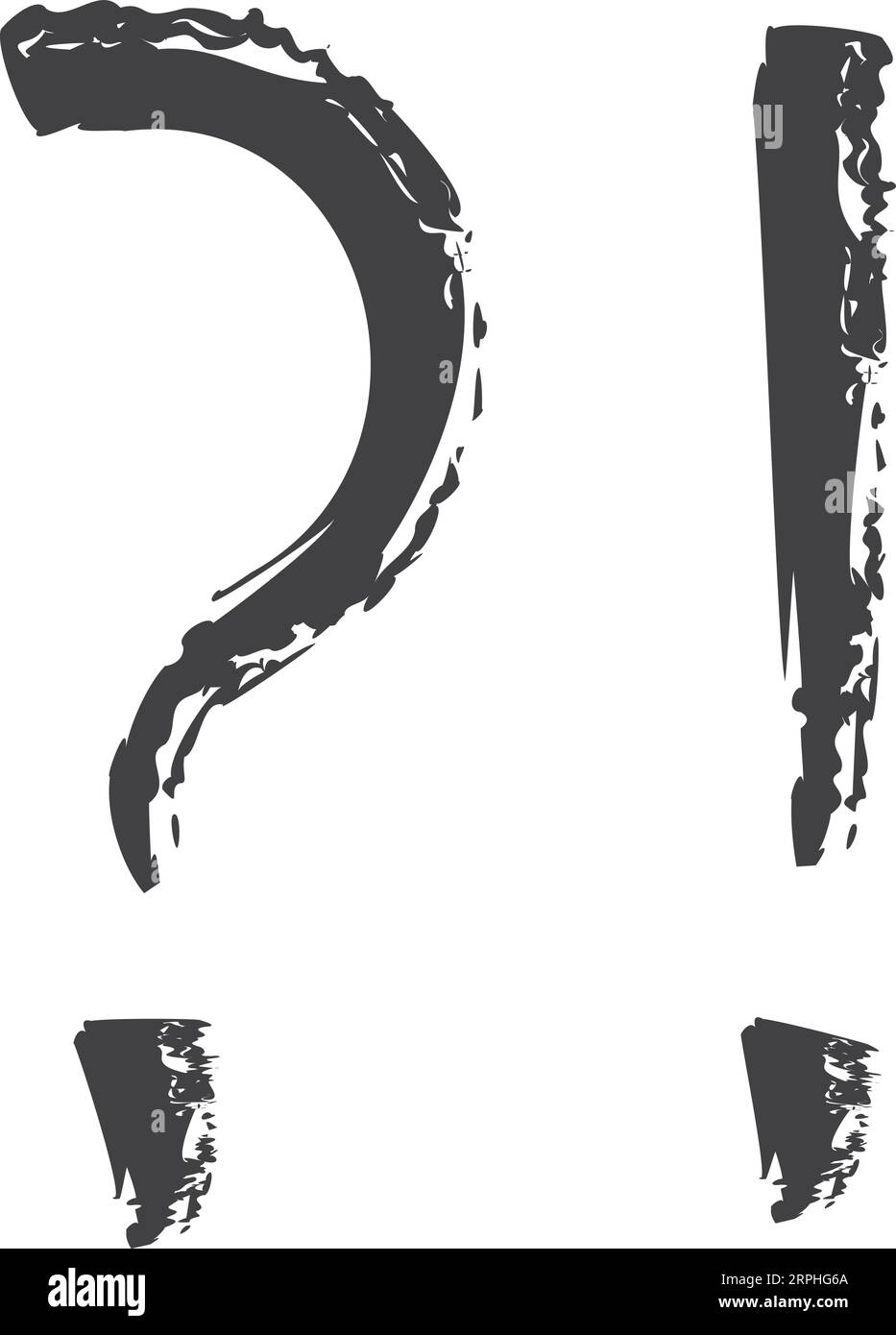 Exclamation point and question mark grunge doodle signs Stock Vector ...