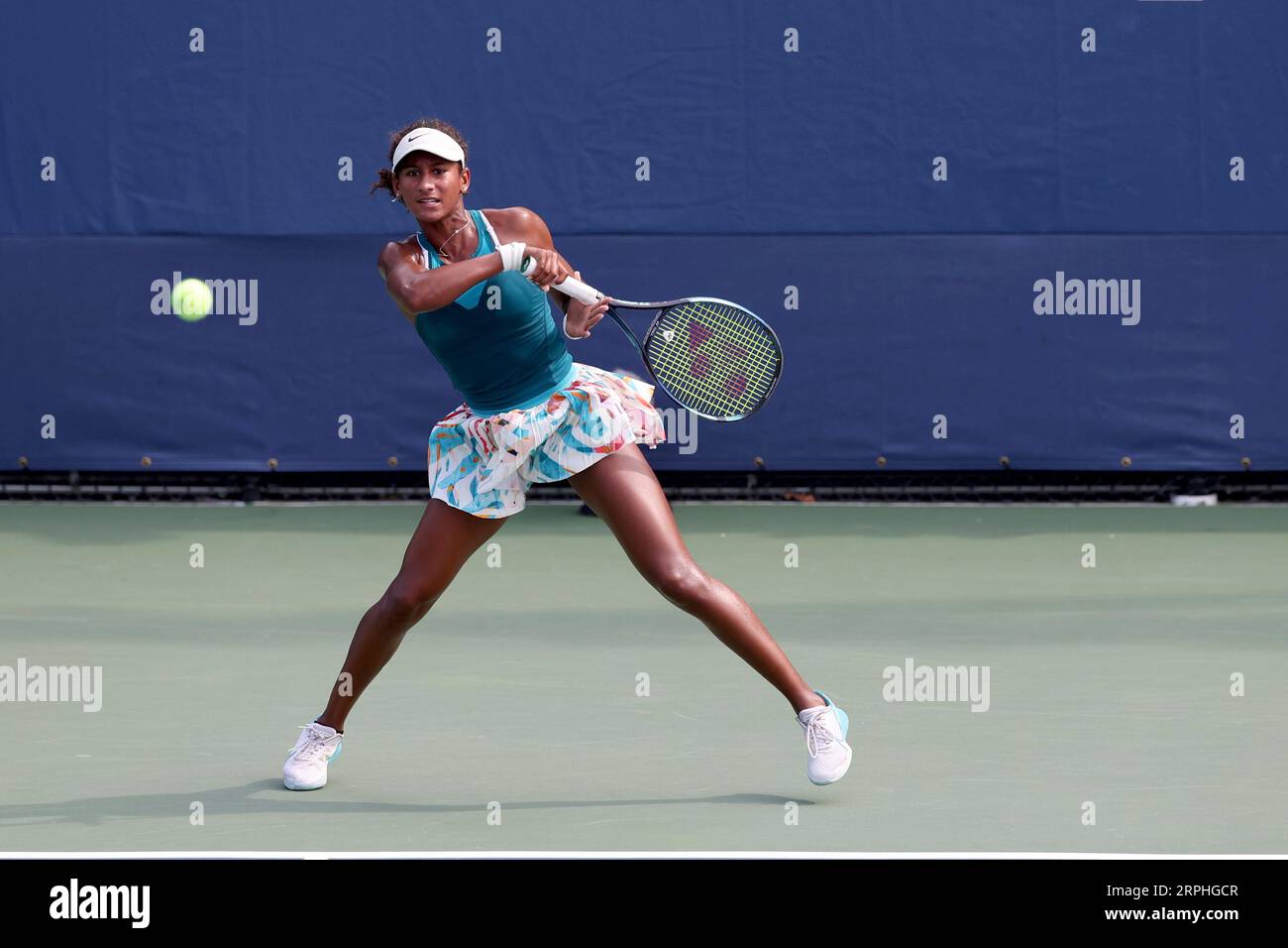 Victoria Osuigwe during a junior girls' singles match at the 2023 US ...