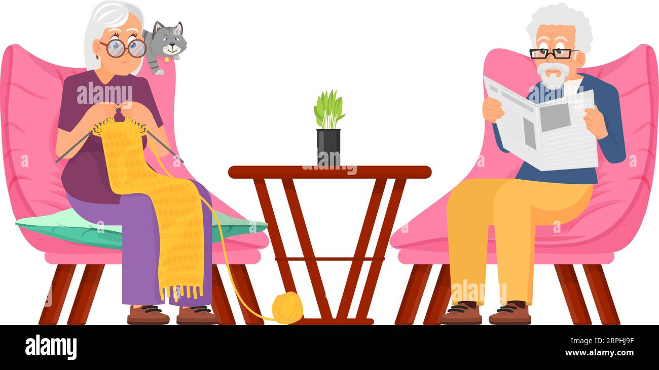 Retired old woman reading Cut Out Stock Images & Pictures - Alamy