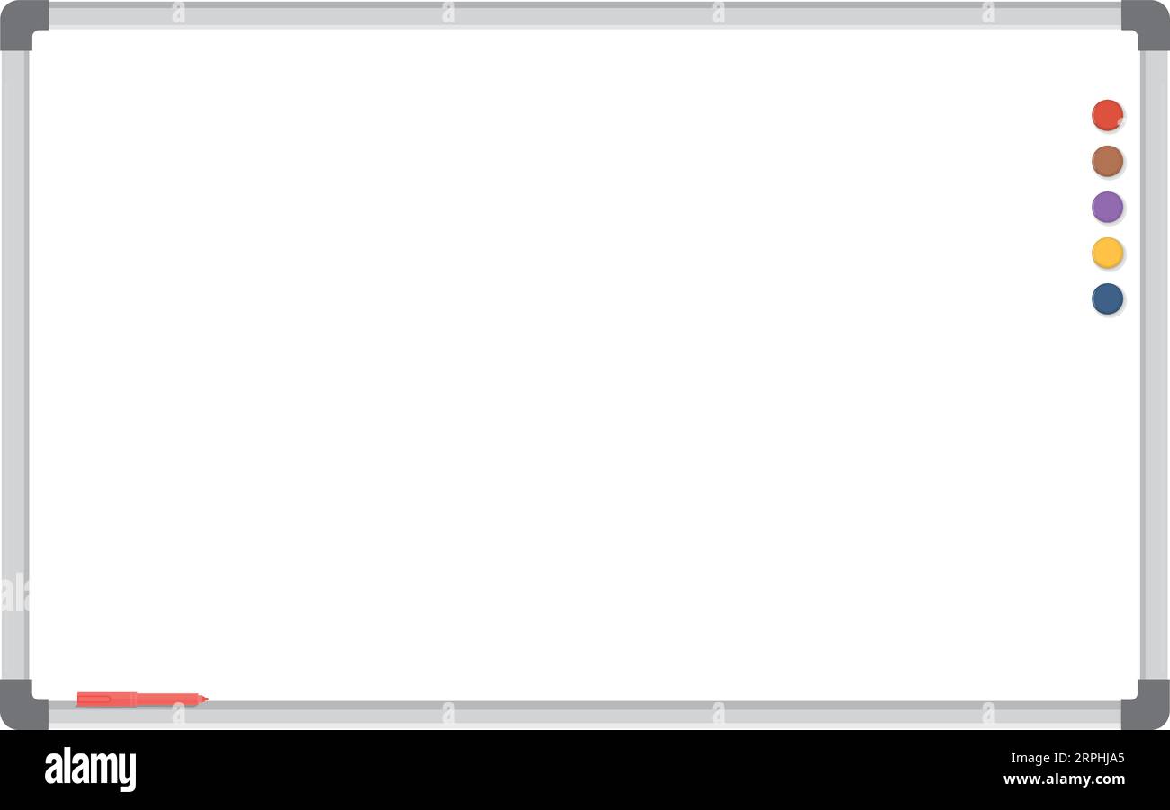 Empty whiteboard for color markers. Office presentation board Stock ...