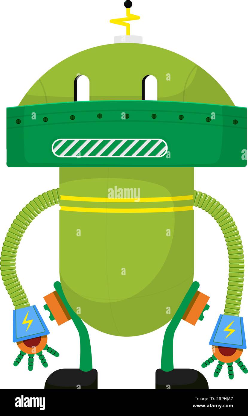 Cute green friendly robot character hi-res stock photography and images ...