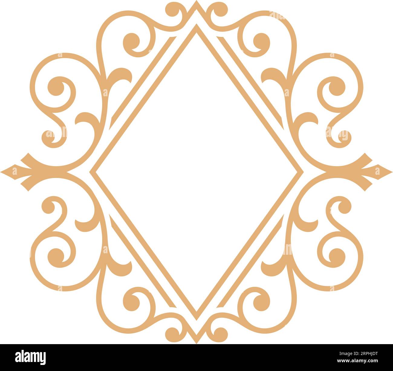 Vintage golden floral filigree emblem. Decorative frame Stock Vector ...