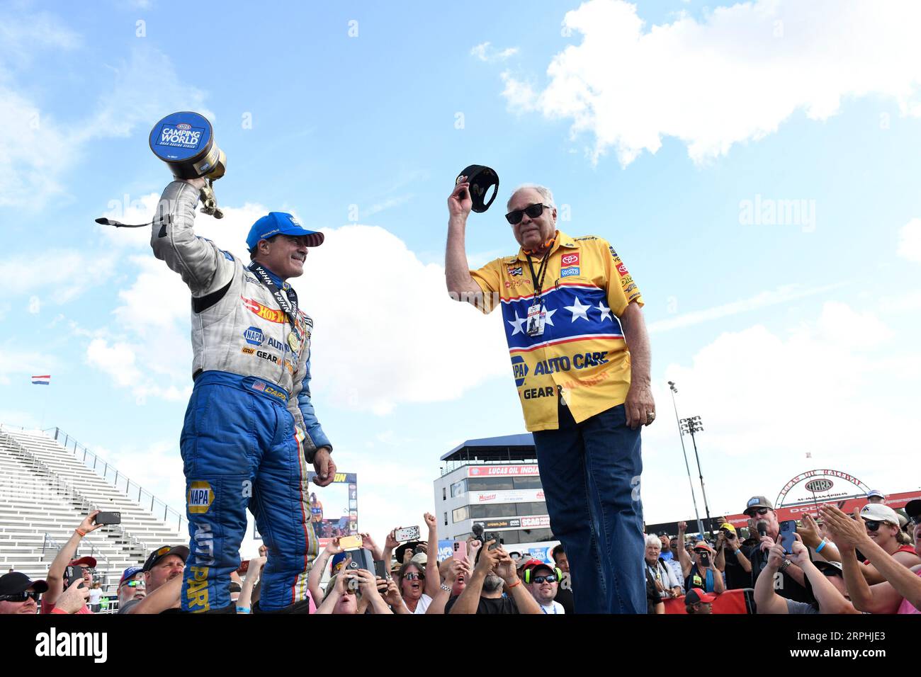 INDIANAPOLIS, IN - SEPTEMBER 04: Ron Capps (1 FC) RCM Toyota GR Supra ...