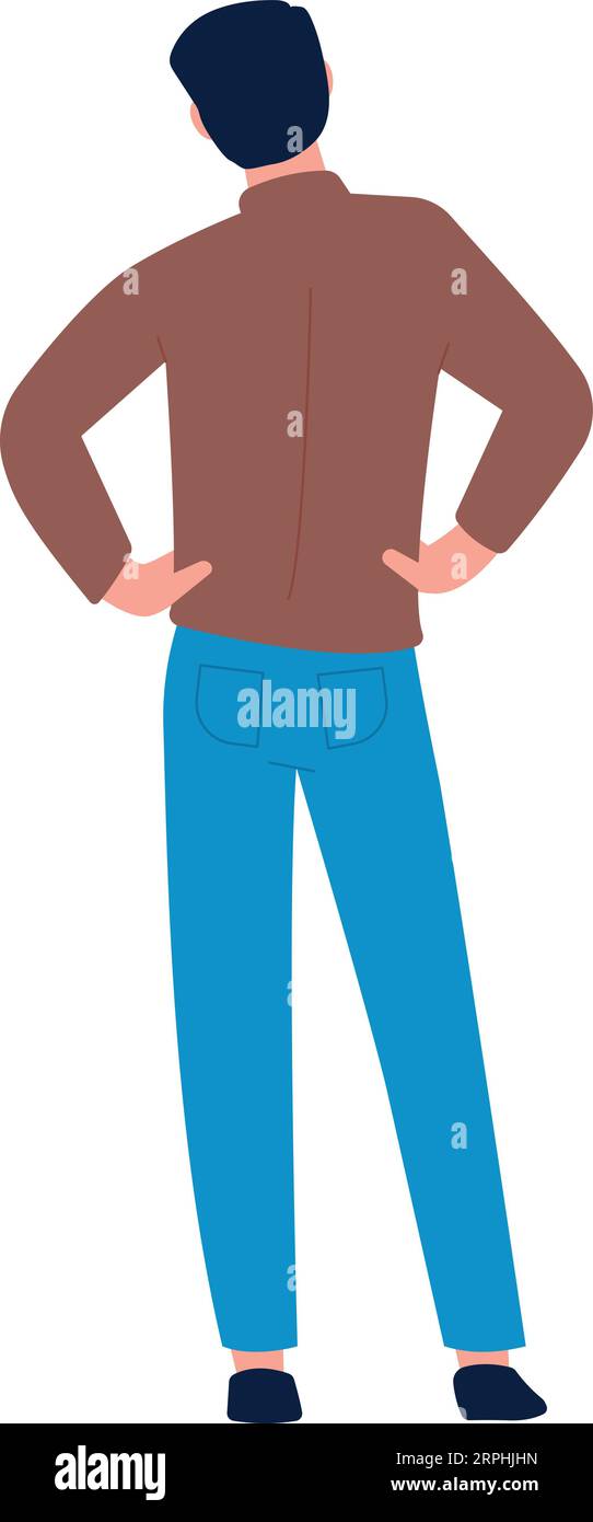 Man looking in rear Stock Vector Images - Alamy