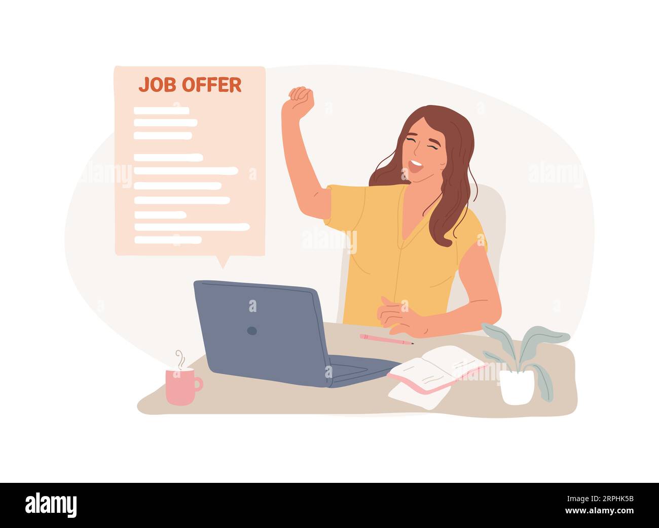 Job offer isolated concept vector illustration. Job offer letter ...