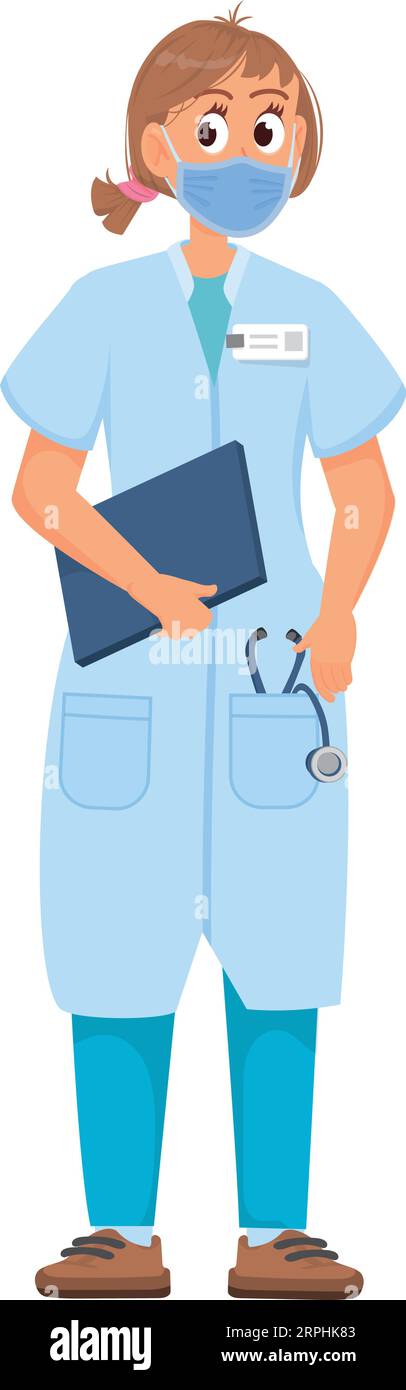 Professional female medic. Woman doctor cartoon character Stock Vector ...