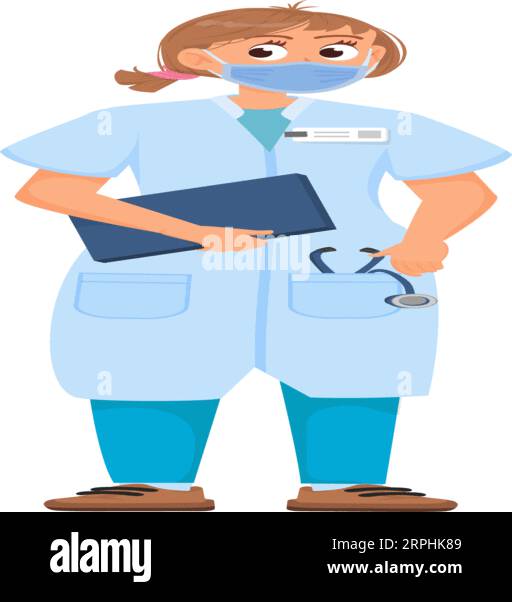 Professional female medic. Woman doctor cartoon character Stock Vector ...
