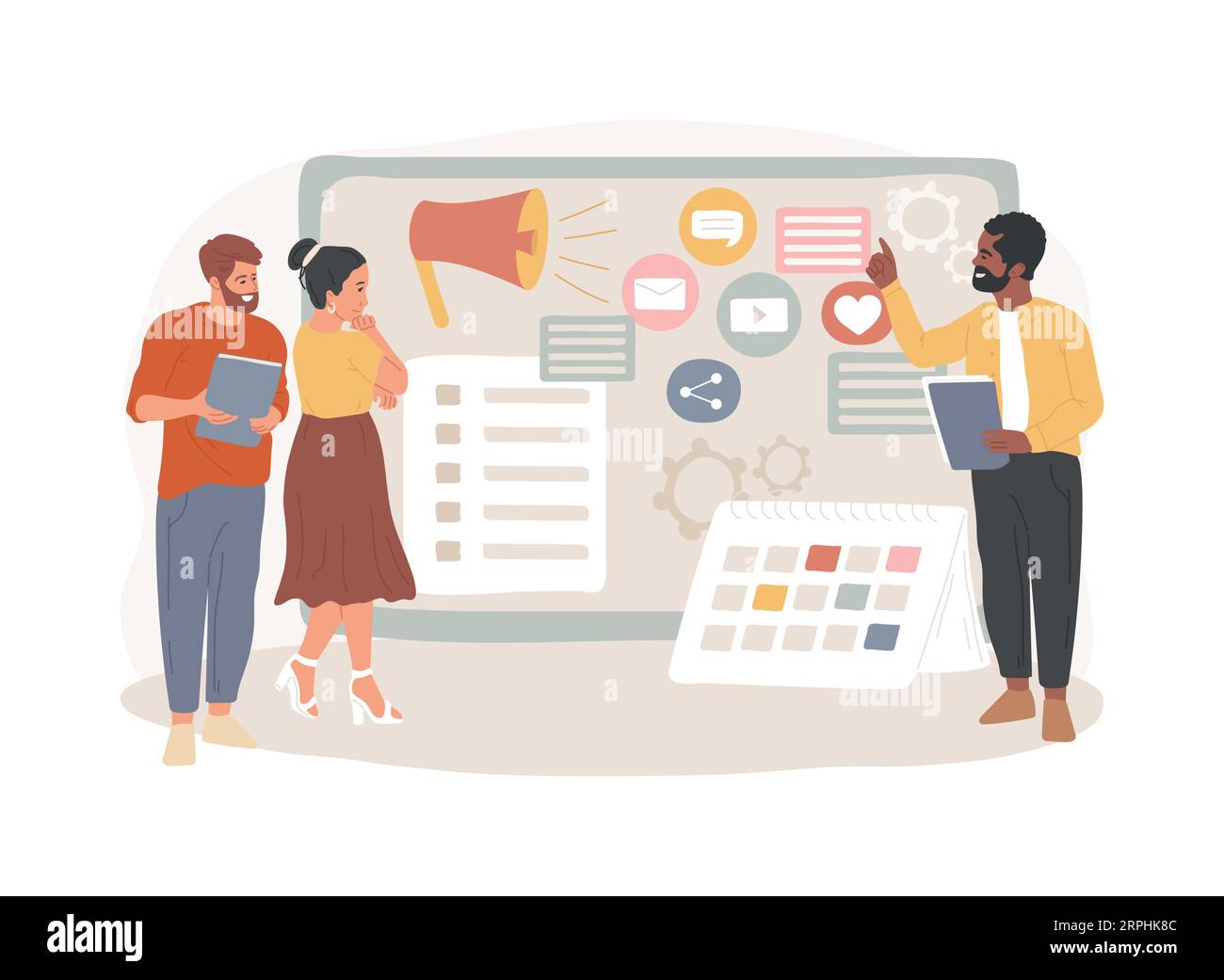 Media planning isolated concept vector illustration. Media ...