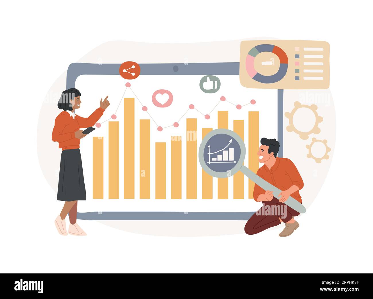 Social media analysis isolated concept vector illustration. Social ...