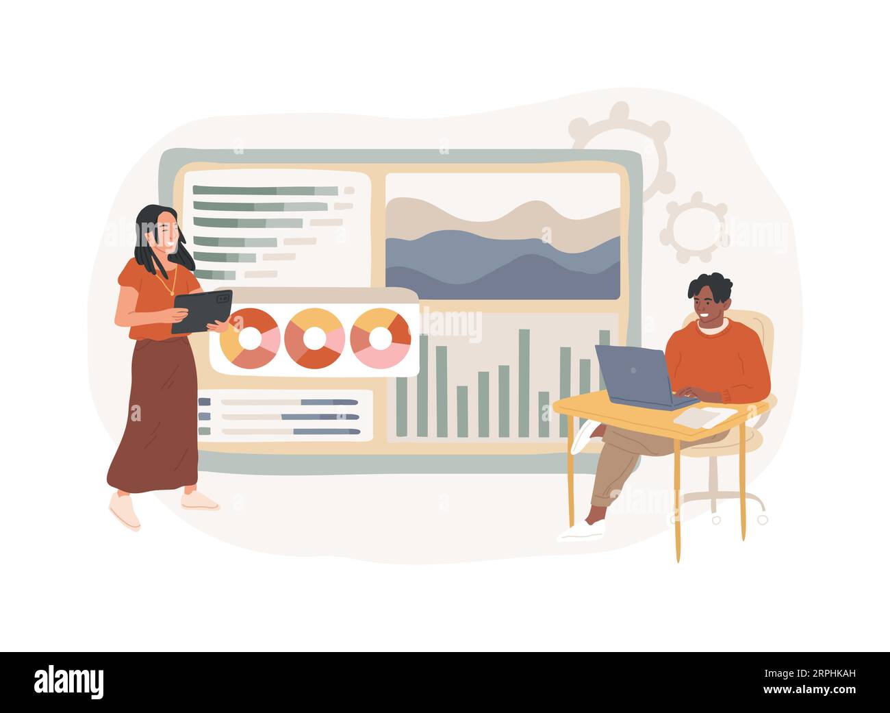 Social media dashboard isolated concept vector illustration. Marketing ...