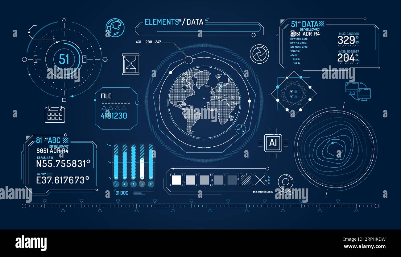 Set of infographic elements about geolocation and data exchange Stock ...