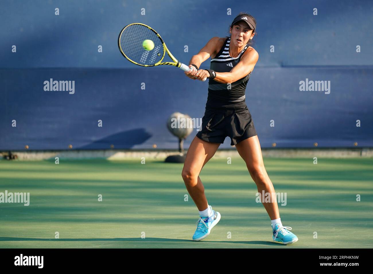 Valerie Glozman in action during a junior girls' singles match at the ...